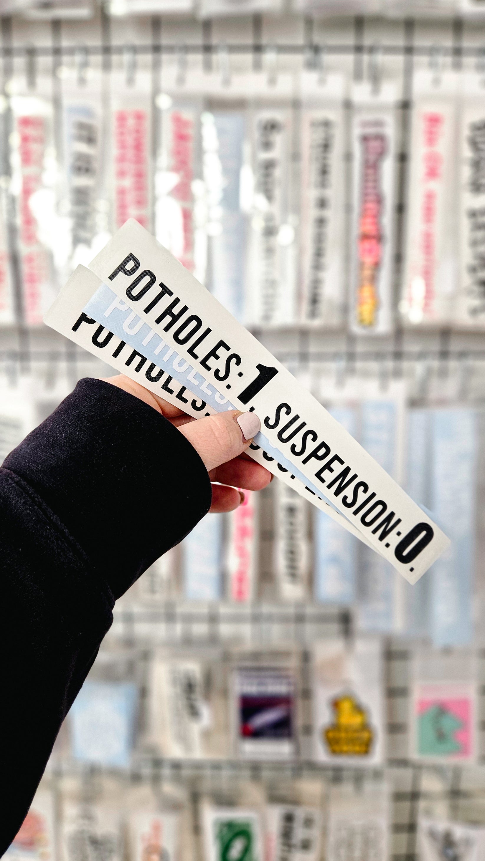 ''Potholes:1, Suspension:0.'' - Plotted Vinyl Sticker – ledesigncustoms