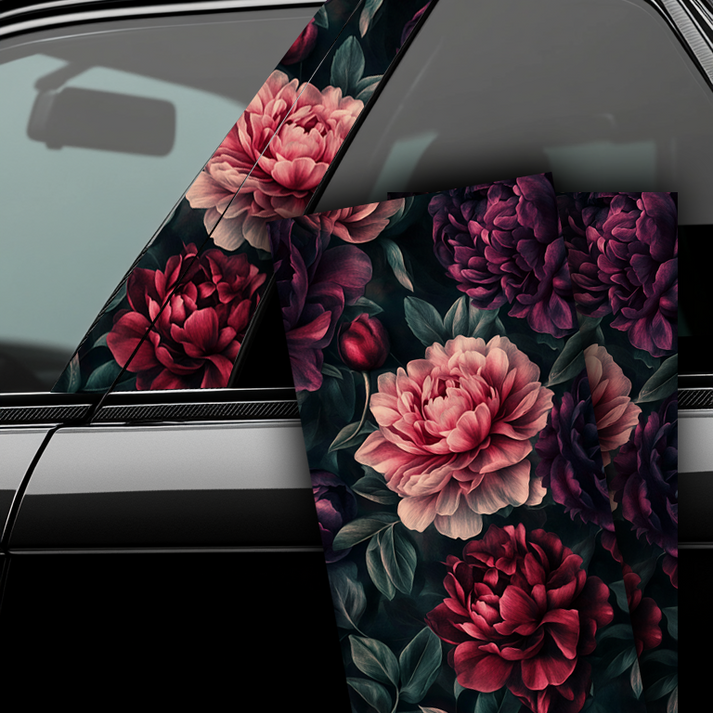 ''Mix Peonies'' - Car Doors Pillar Decals – ledesigncustoms